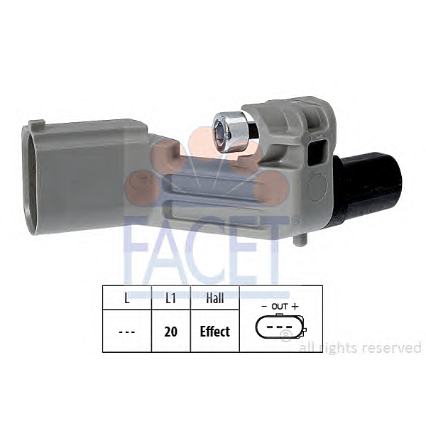 FACET 9.0598 (032906433 / 03C906433A / 03C906433B) датчик положения распредвала\ Audi (Ауди) a3-a5, VW Golf (Гольф)