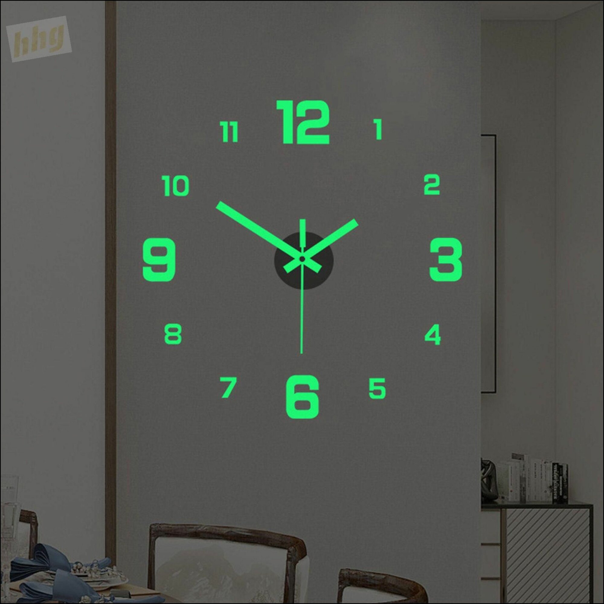 Часы настенные бесшумные интерьерные светящиеся в темноте, декор для дома интерьера
