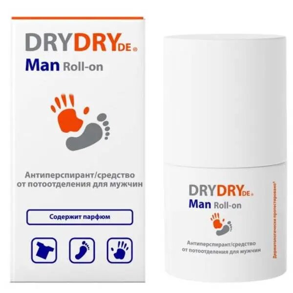 Антиперспирант Пфейфер Лабораториз DRYDRY DE Man, для мужчин, с роликом, 50мл (Германия)