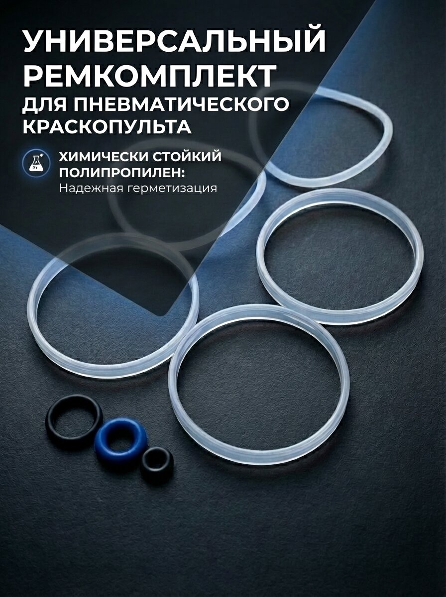 Набор уплотнительных колец и прокладок для краскопульта. — фото 1