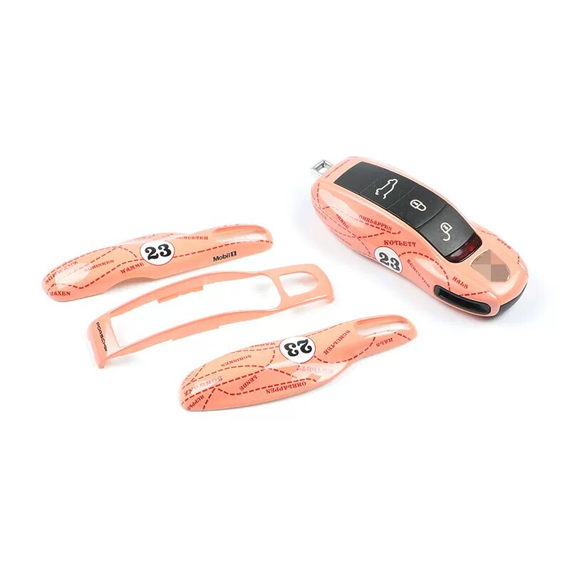 Старая версия дизайн чехла с Розовой Свинкой для ключа от Porsche Panamera Cayenne Macan