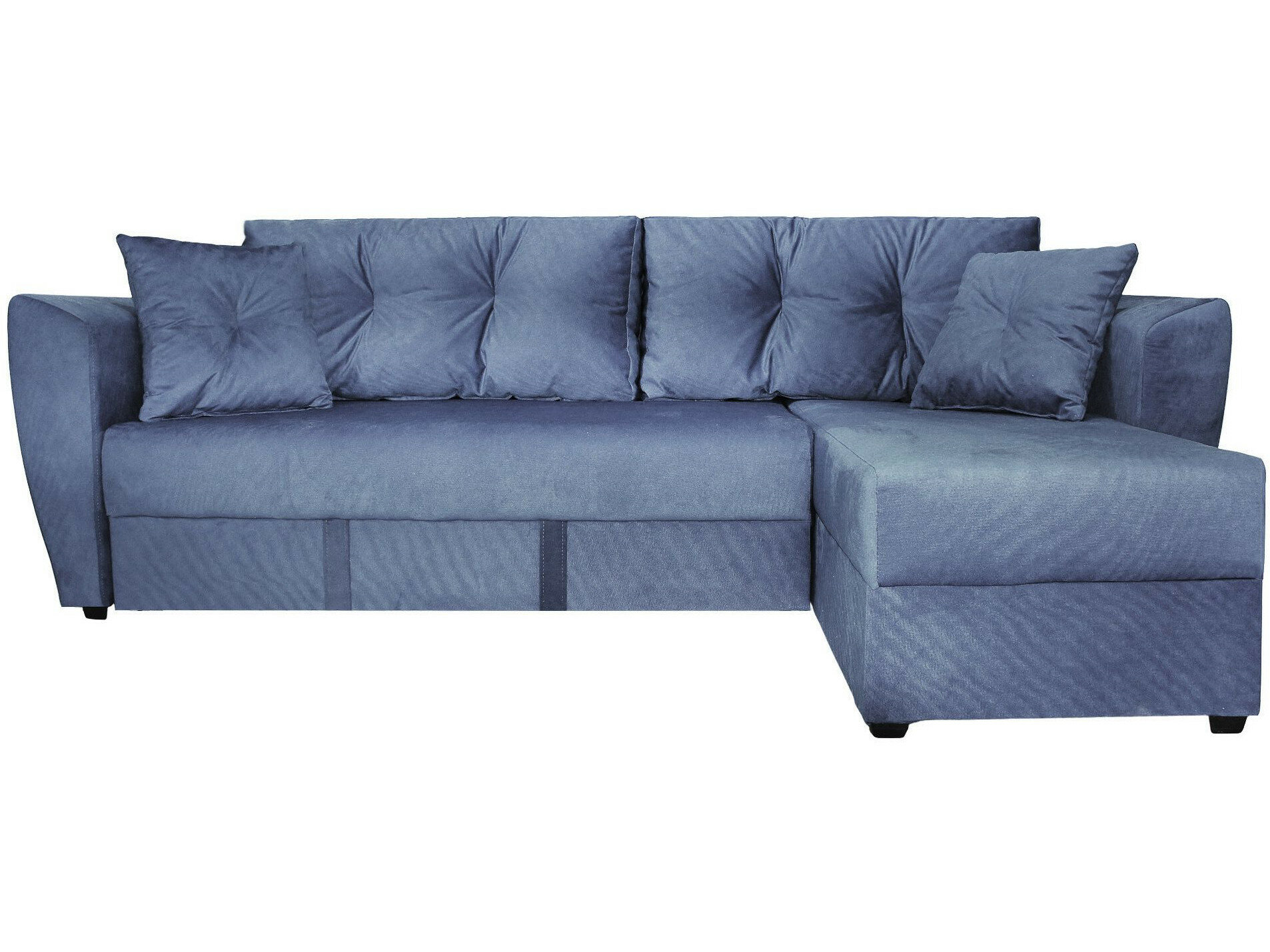 Угловой диван-еврокнижка, сп. м. 150х200, велюр серый