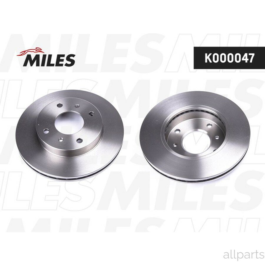 MILES K000047 Диск тормозной NISSAN ALMERA CLASSIC/N16/PRIMERA P10/P11 R14 передний вентилир.