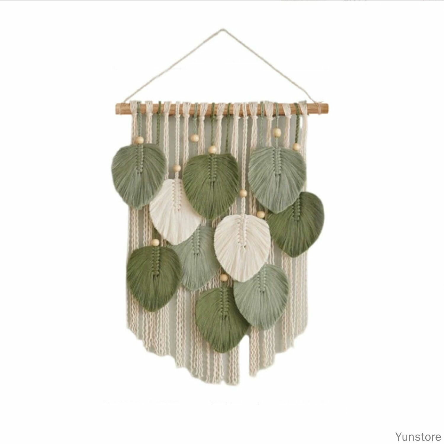 Вьетнамское настенное панно в стиле бохо в виде листа, ручная работа из натурального хлопка, украшение для гостиной, спальни, детской, оригинальный подарок для любителей растений