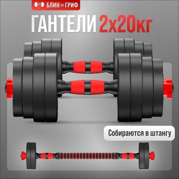 Гантель БлинДаГриф 20 кг, 2 шт.
