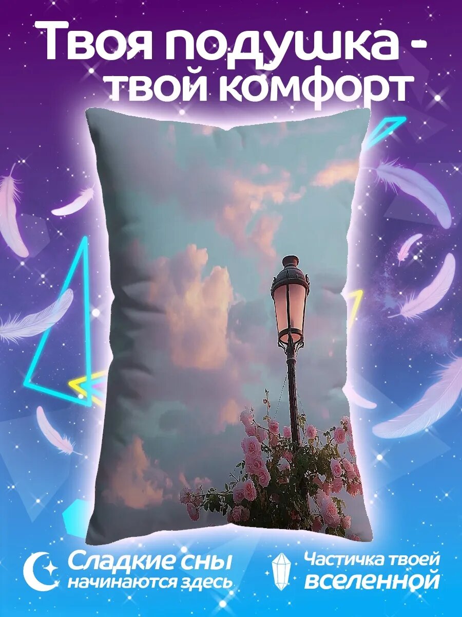 Подушка дакимакура Фонарь и розы