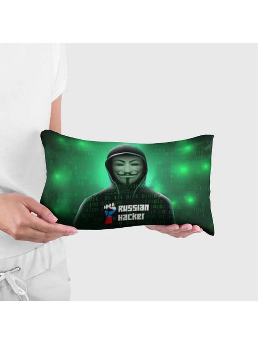 Russian hacker green Подушка — фото 1