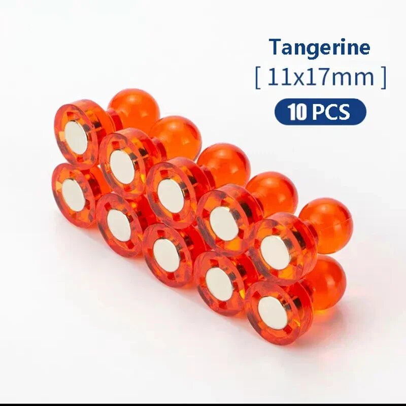 Неодимовые магниты-гвоздики для холодильника 10 шт. Оранжевый, A Tangerine 10PCS