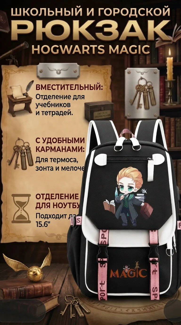 Школьный рюкзак, Гермиона, Гарри Поттер Рон Уизли