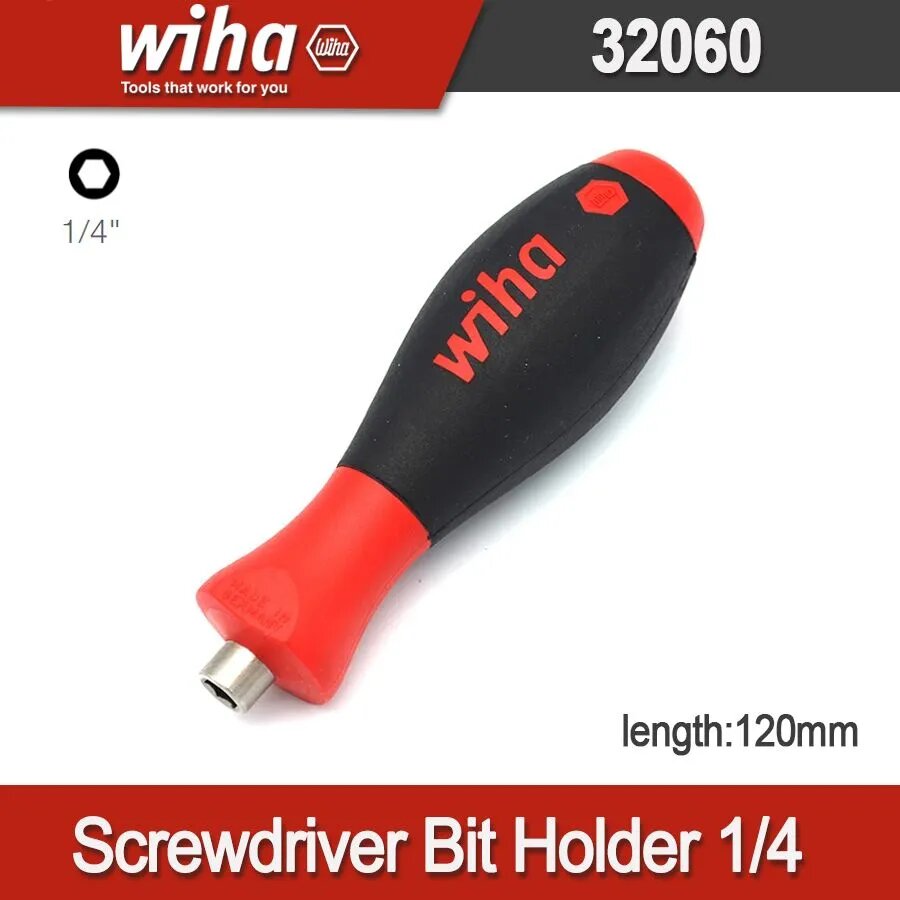 Wiha 32160 Быстросменный держатель бит с ручкой 1/4" , Ручка отвертки