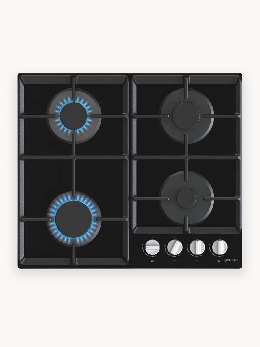 Газовая варочная поверхность Gorenje GT641EXB черный, материал поверхности закаленное стекло, количество конфорок: 4шт.