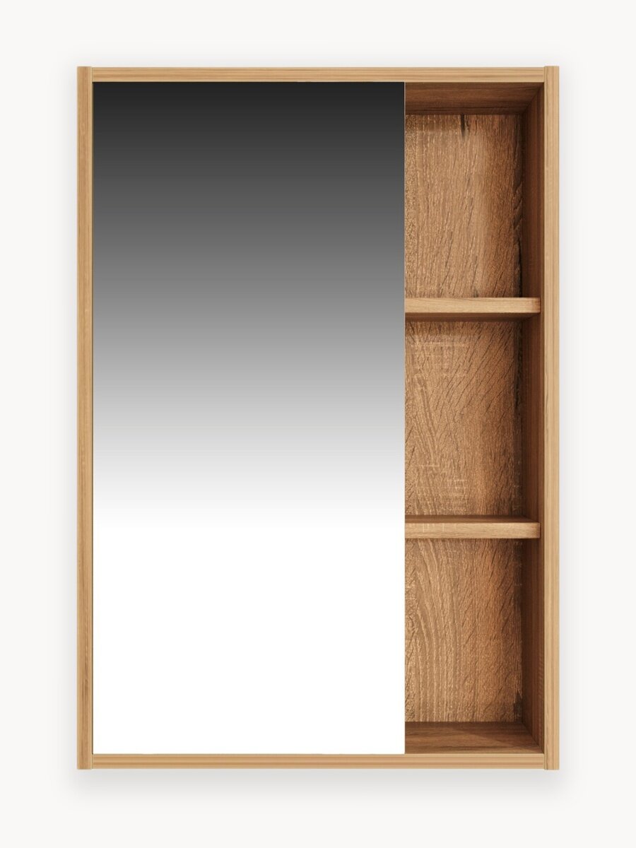 Шкаф-зеркало Vannika Vastra 50 для ванной комнаты, дуб вотан