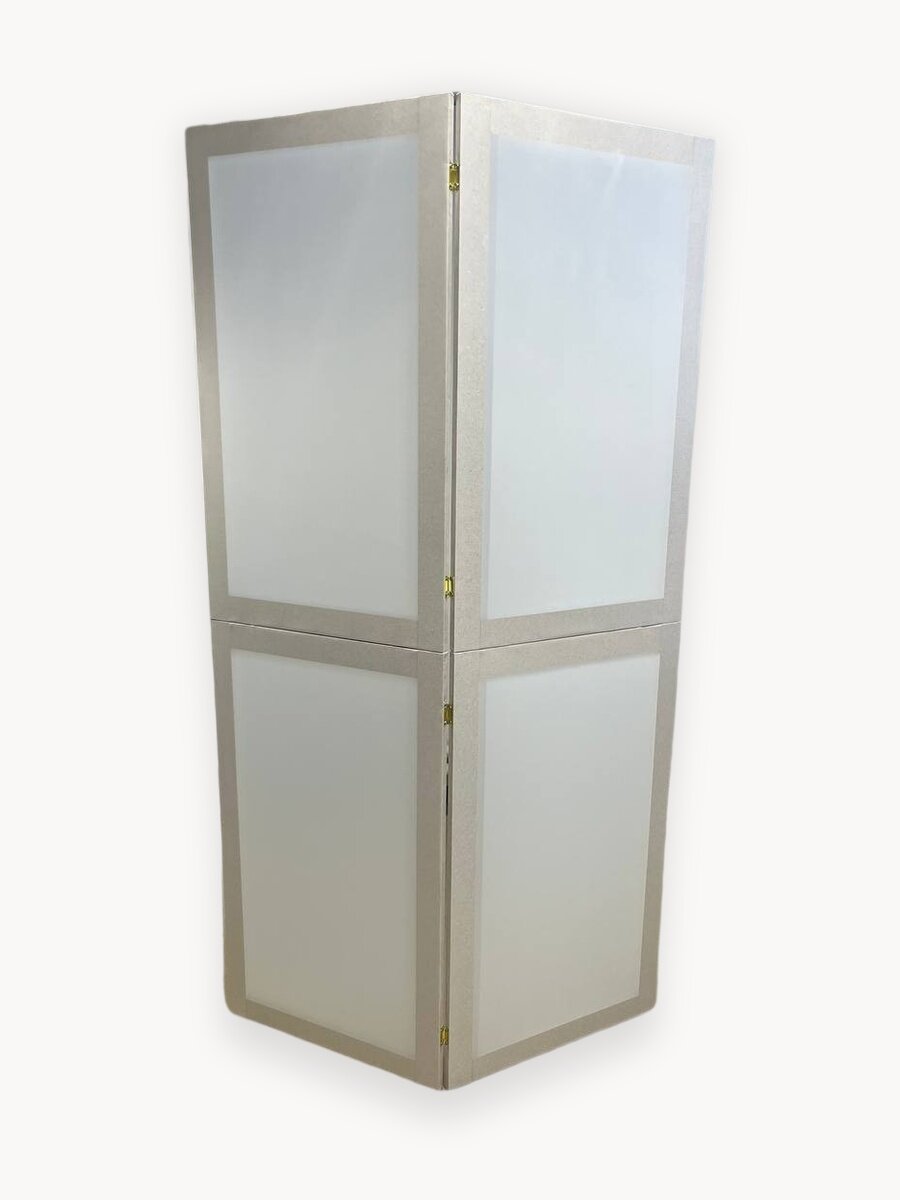 Ширма перегородка для зонирования комнаты белая 2 створки модульная