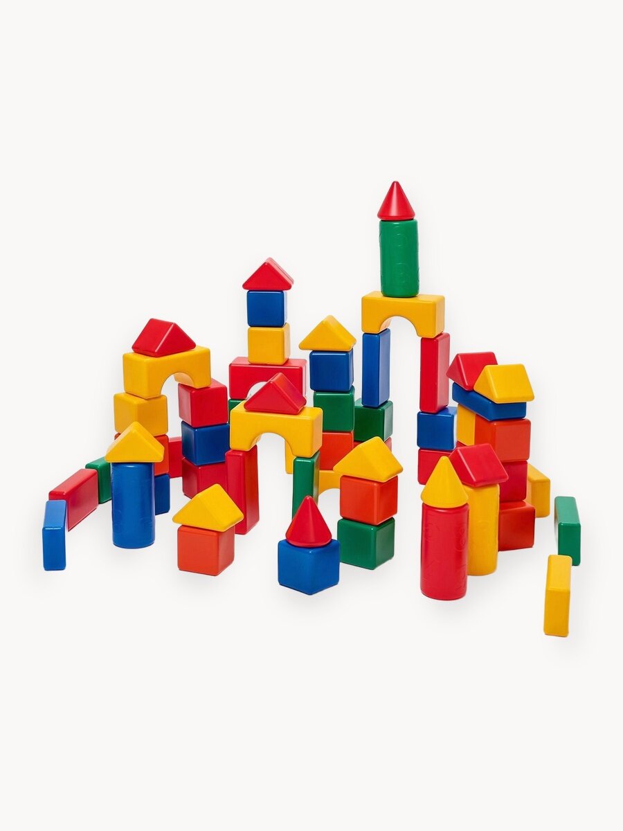 Кубики детские Соломон, пластиковые, цветные, 72 штуки, 6 х 6 см