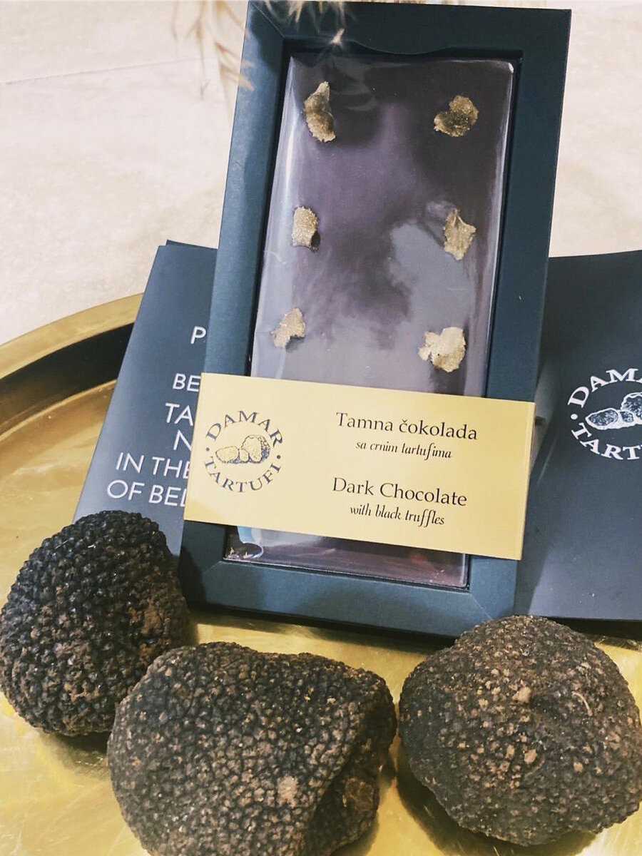 Шоколад Damar Tartufi Трюфель, молочный, с кусочками настоящего трюфеля, 100 грамм