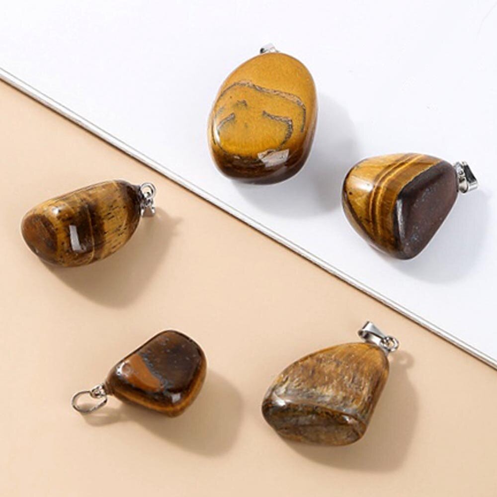 Кулон натуральный камень Тигровый глаз Крупный 0011247 с петлей и держателем до 35х25х15 мм, цена за 1 шт.