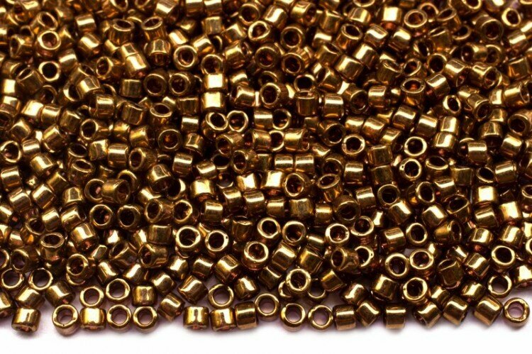 Бисер японский MIYUKI Delica цилиндр 11/0 DB-0115 розовый, золотое сияние, 5 грамм