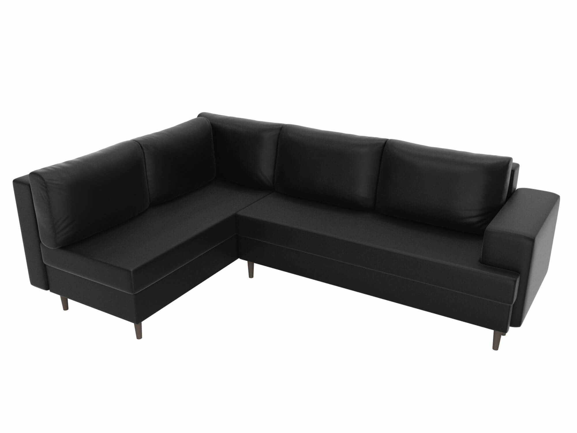 Artum Угловой диван Сильвана эко кожа черный левый