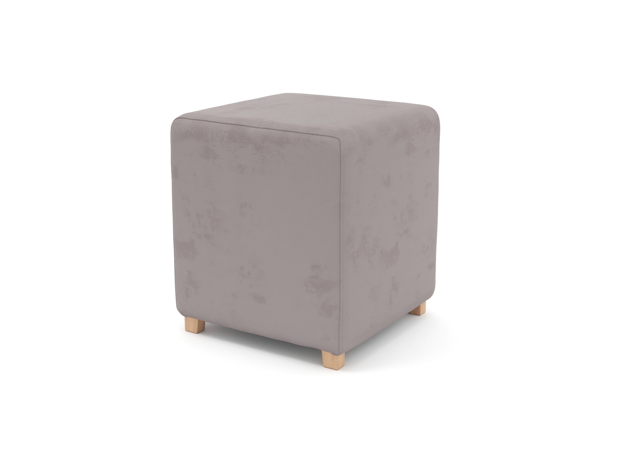 Квадратный мягкий пуф Soft Element Мозли-1, в прихожую, пуфик для ног, велюр, бежевый, стиль современный лофт