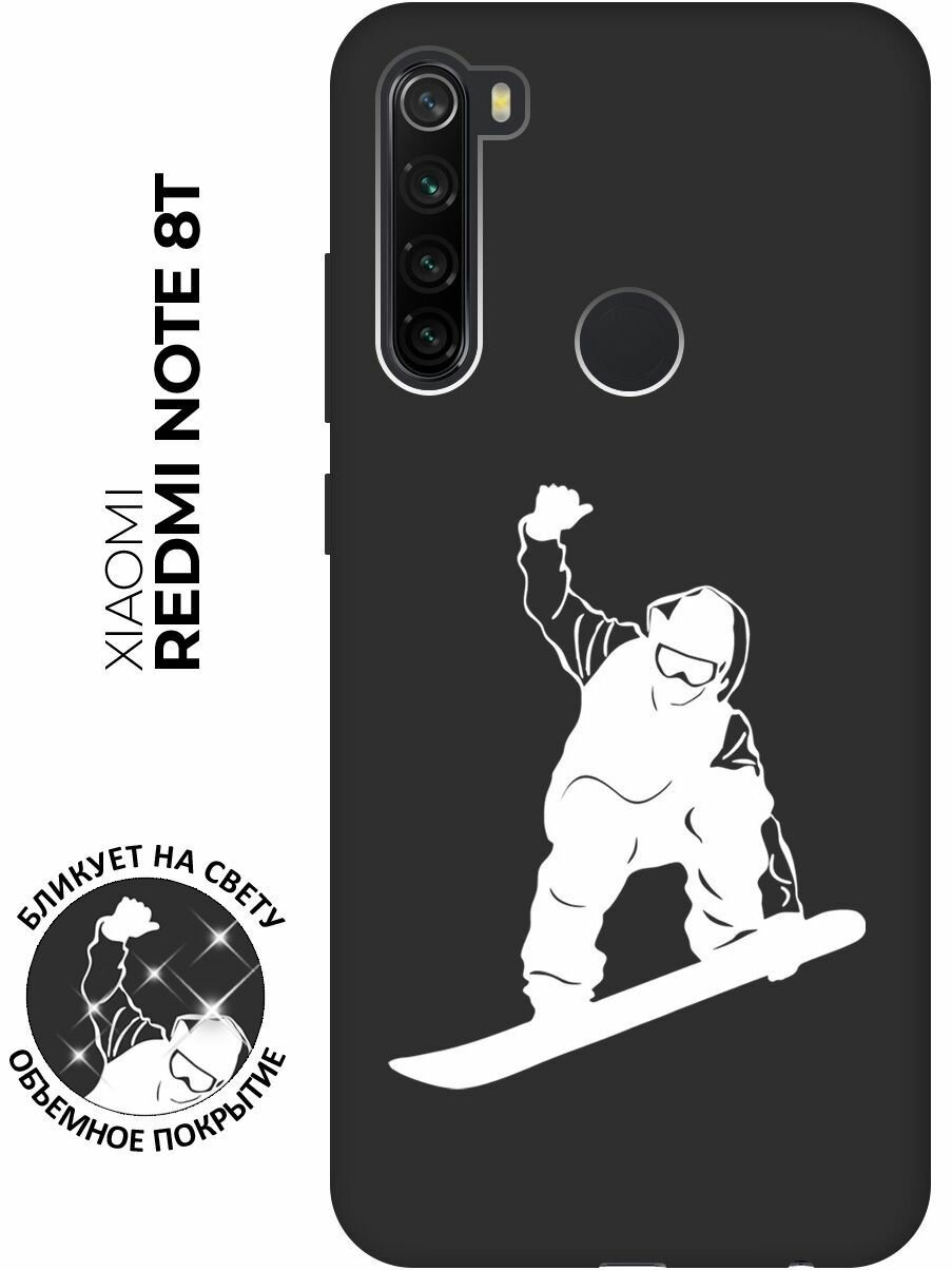 Матовый чехол Snowboarding W для Xiaomi Redmi Note 8T / Сяоми Редми Ноут 8Т с 3D эффектом черный