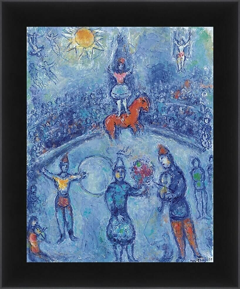 Плакат, постер Le Cirque. Марк Шагал на холсте, размер 21х30см