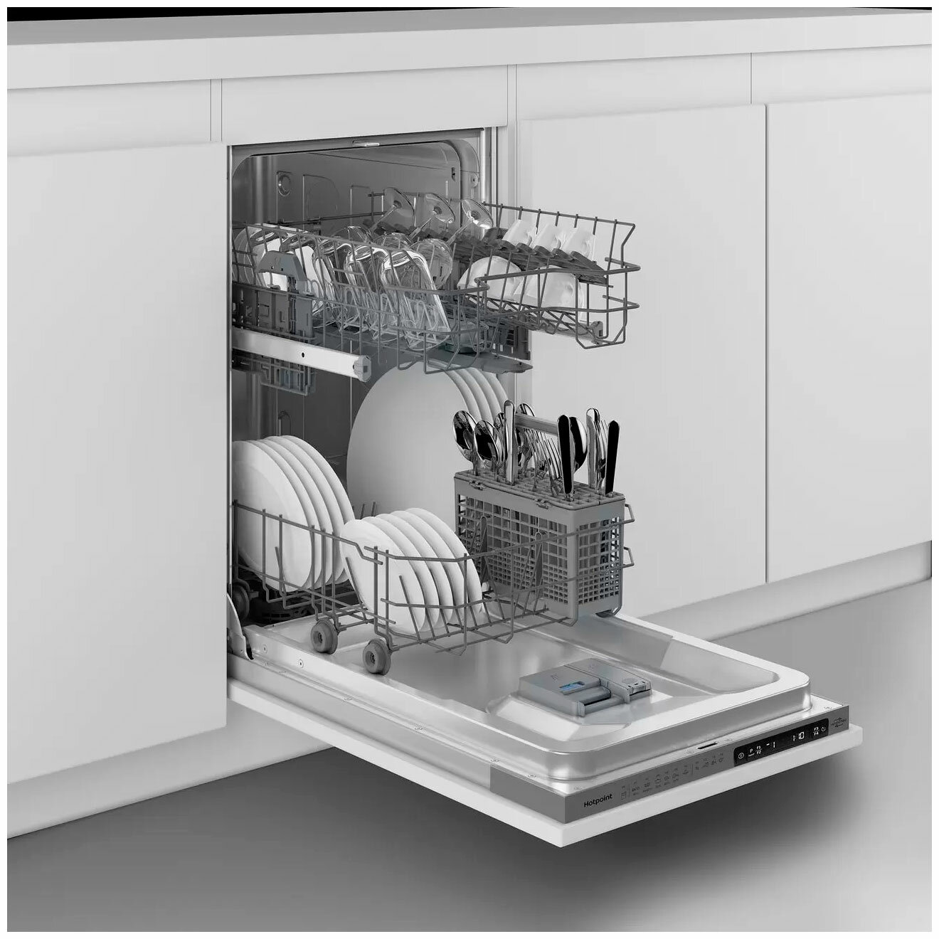 Посудомоечная машина Hotpoint His 1C69, 45 см, защита от протечек — фото 1