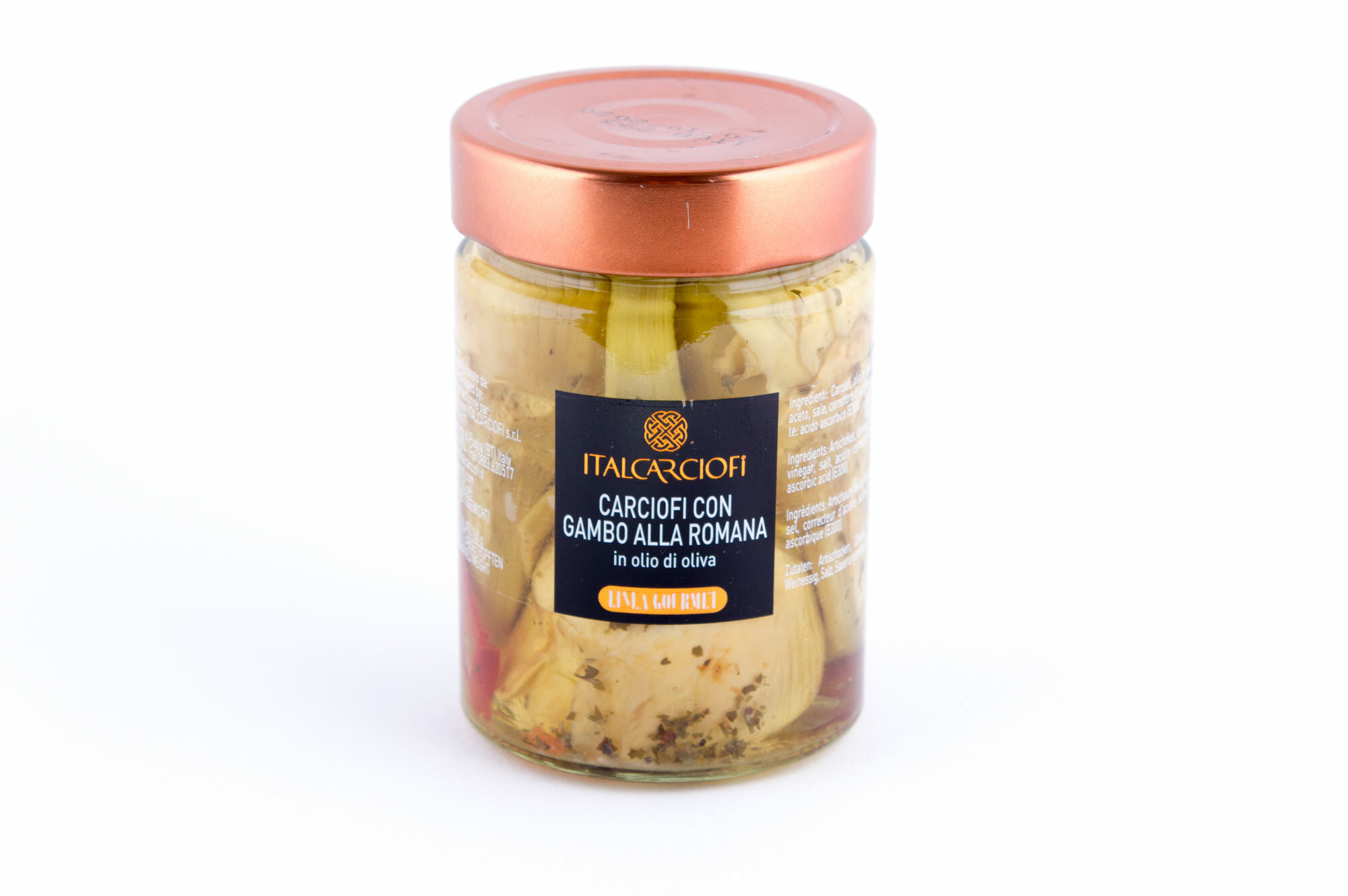 Артишоки с ножкой по-римски в оливковом масле LINEA GOURMET, ITALCARCIOFI, 0,36 л/0,3 кг/0,16 кг (ст/б)