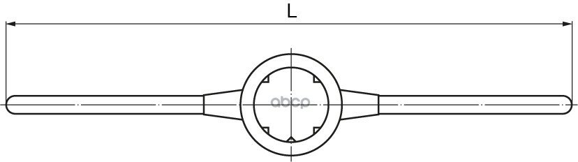 Вороток-держатель для плашек круглых ручных Ф30x11 мм THORVIK арт. DH3011