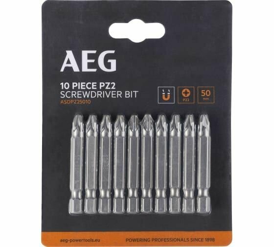 Биты AEG 10шт. РZ2x50mm ASDPZ25010 4932479508