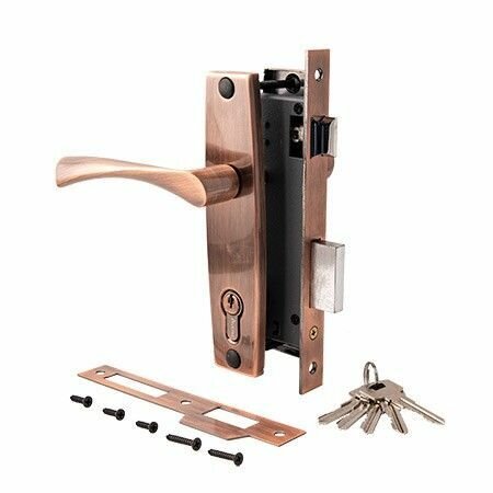 Врезной замок с ручками Avers 1323/70-АС, медь