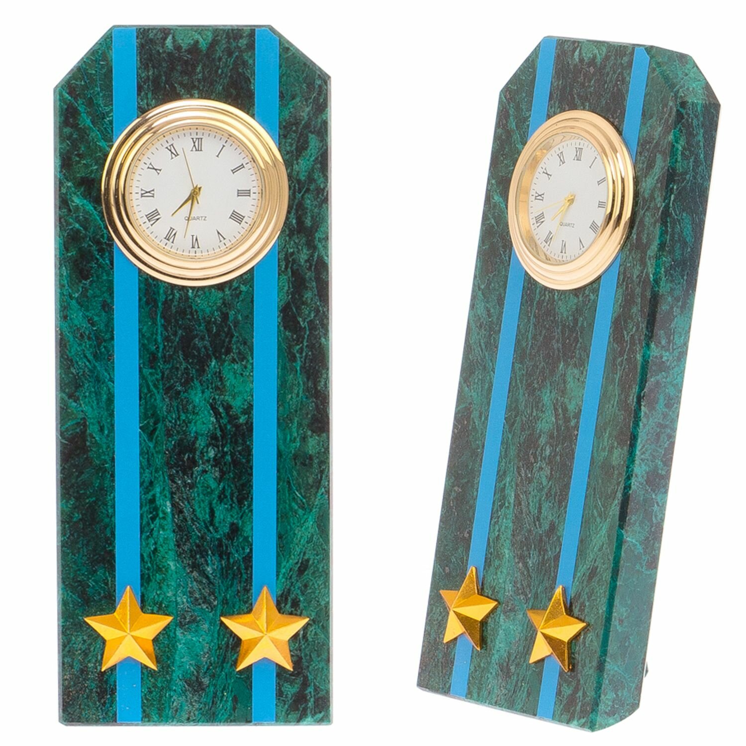 Часы "Погон подполковник ВВС, ВКС, ВДВ" камень змеевик