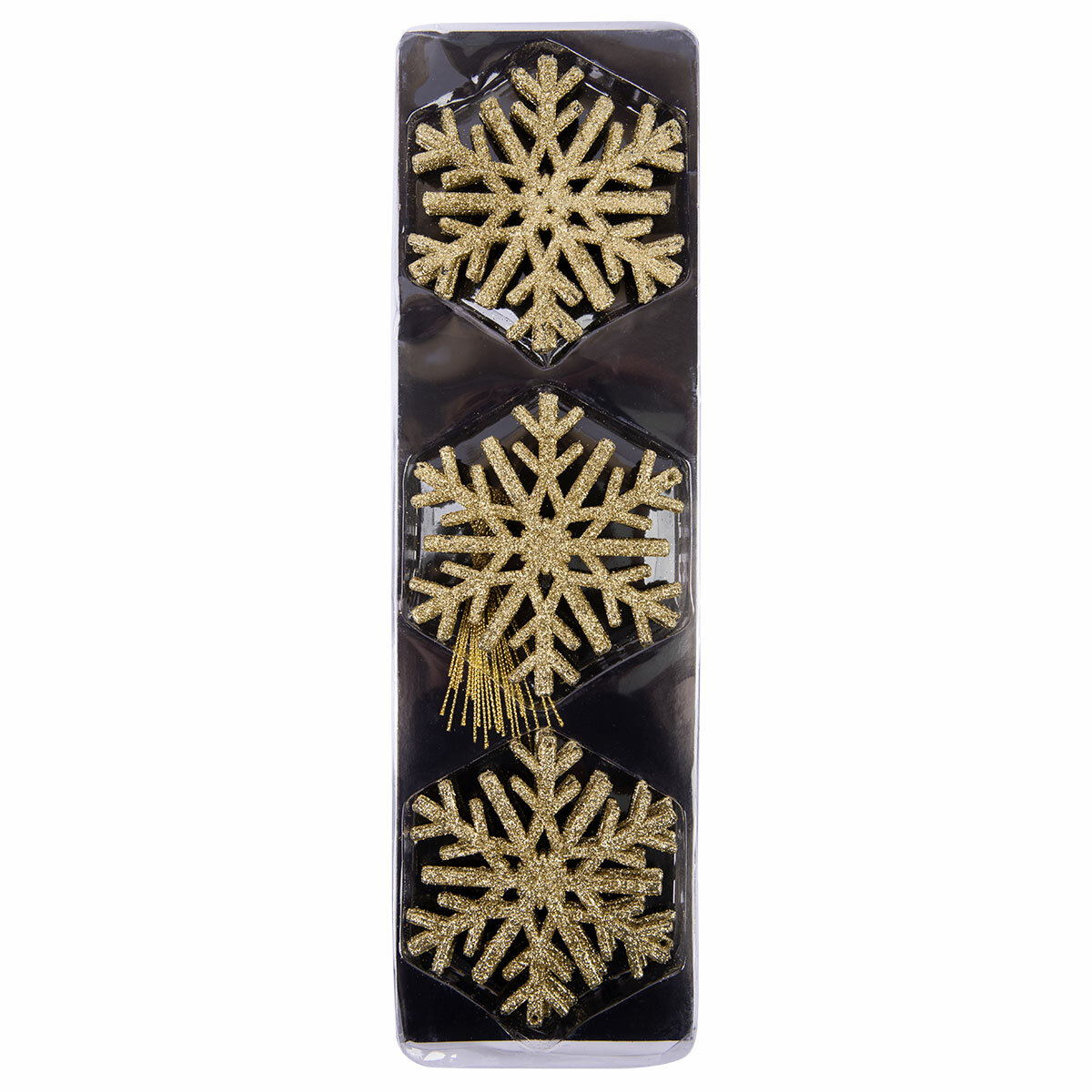 SNOWEEKON SNW-D104-WM87 Набор елочных игрушек диаметром 10 см, 12 шт №01 снежинки золотистые