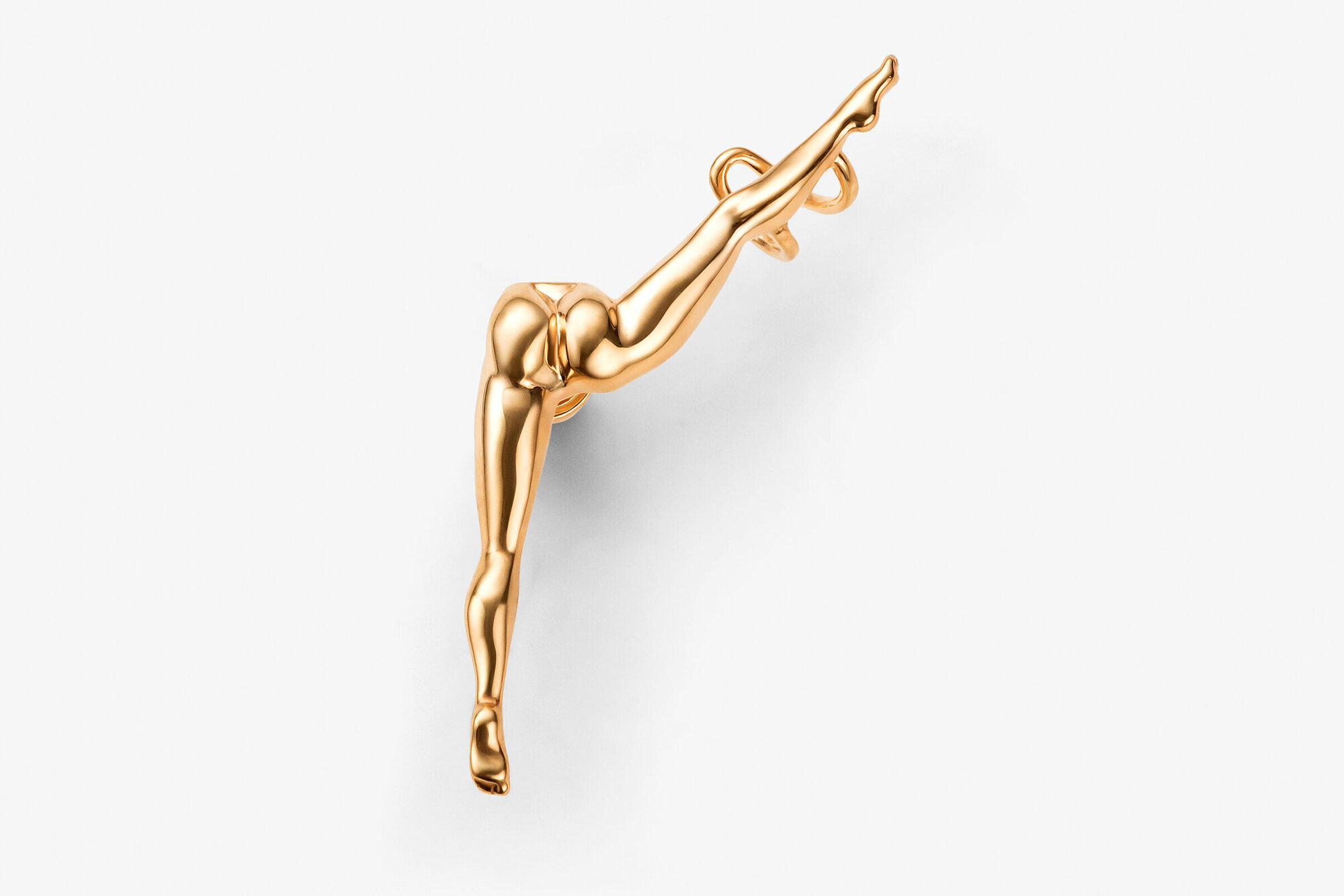 Серьги каффы, серебро, 925 проба, золочение