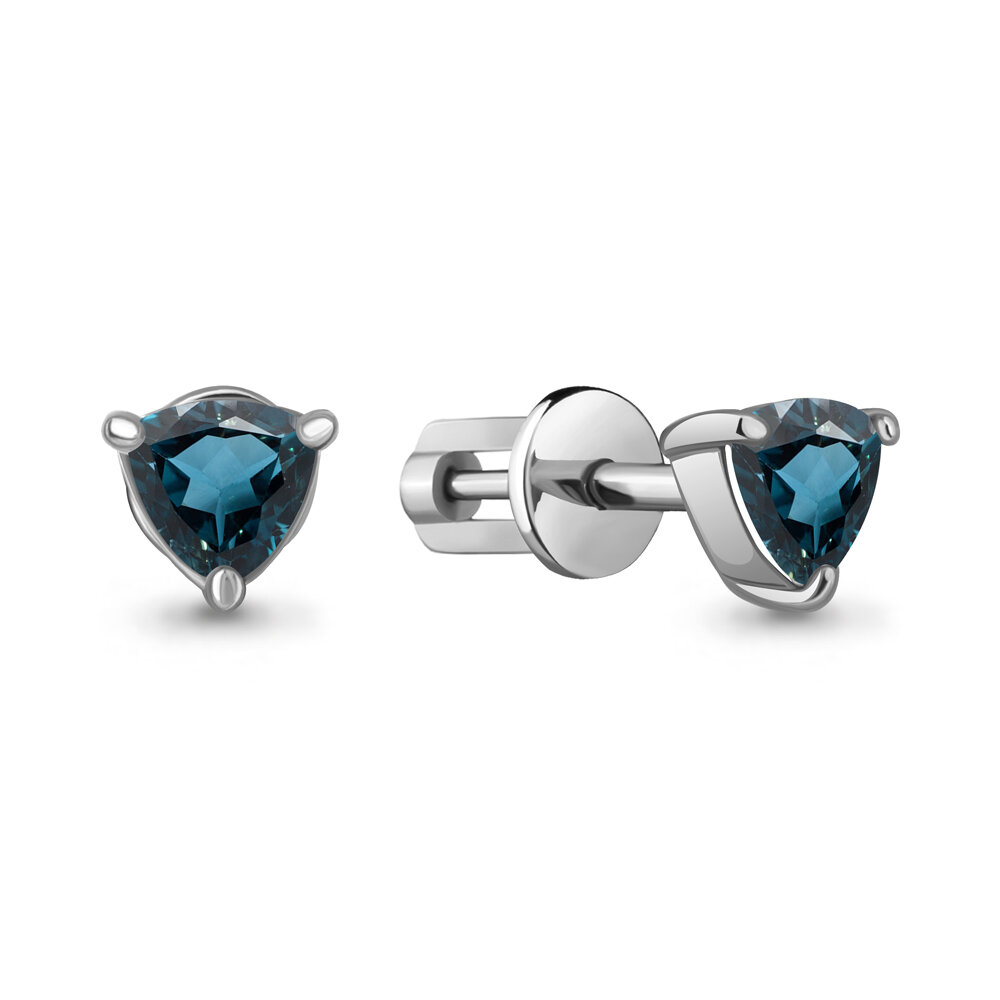 Серьги, серебро, 925 проба, Лондон топаз