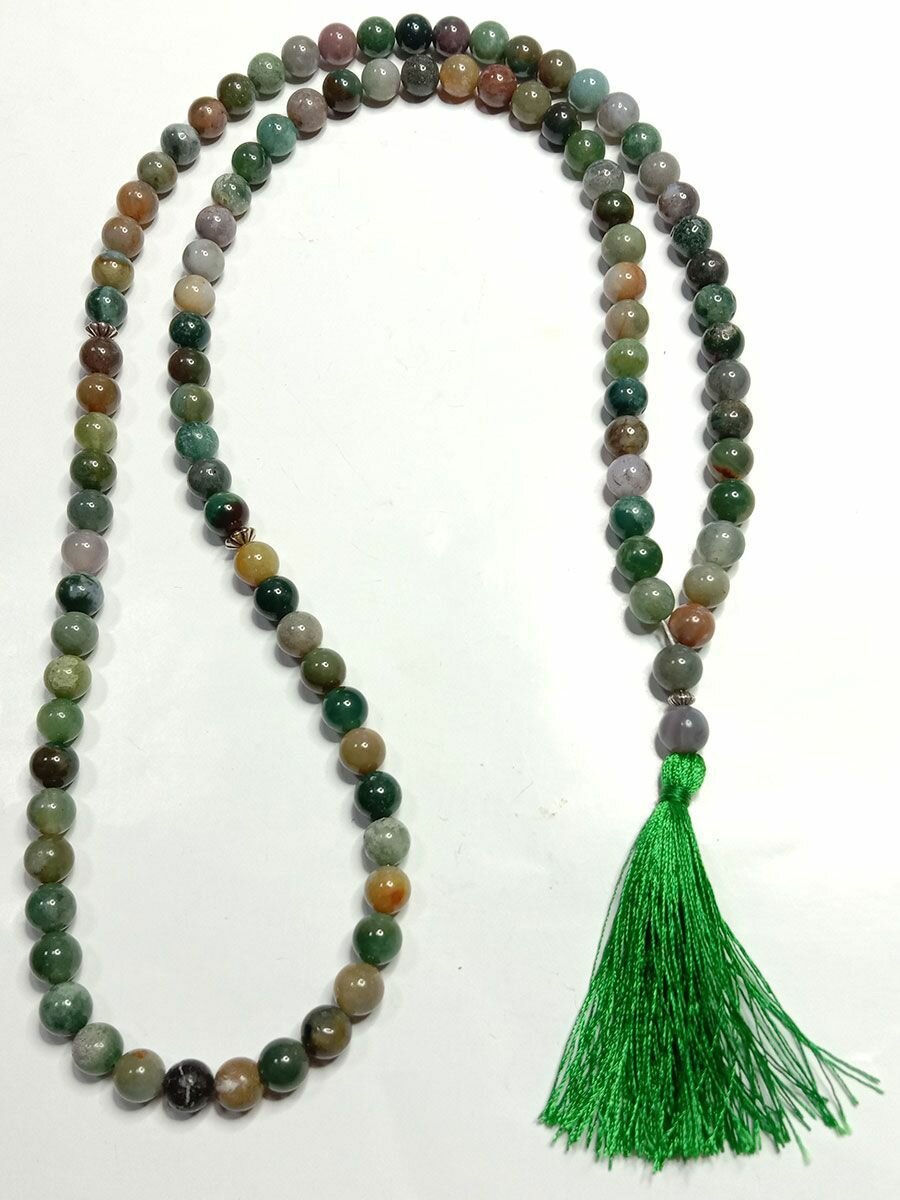 Мусульманские четки из яшмы 99 бусин, диаметр 8 мм. в коробке