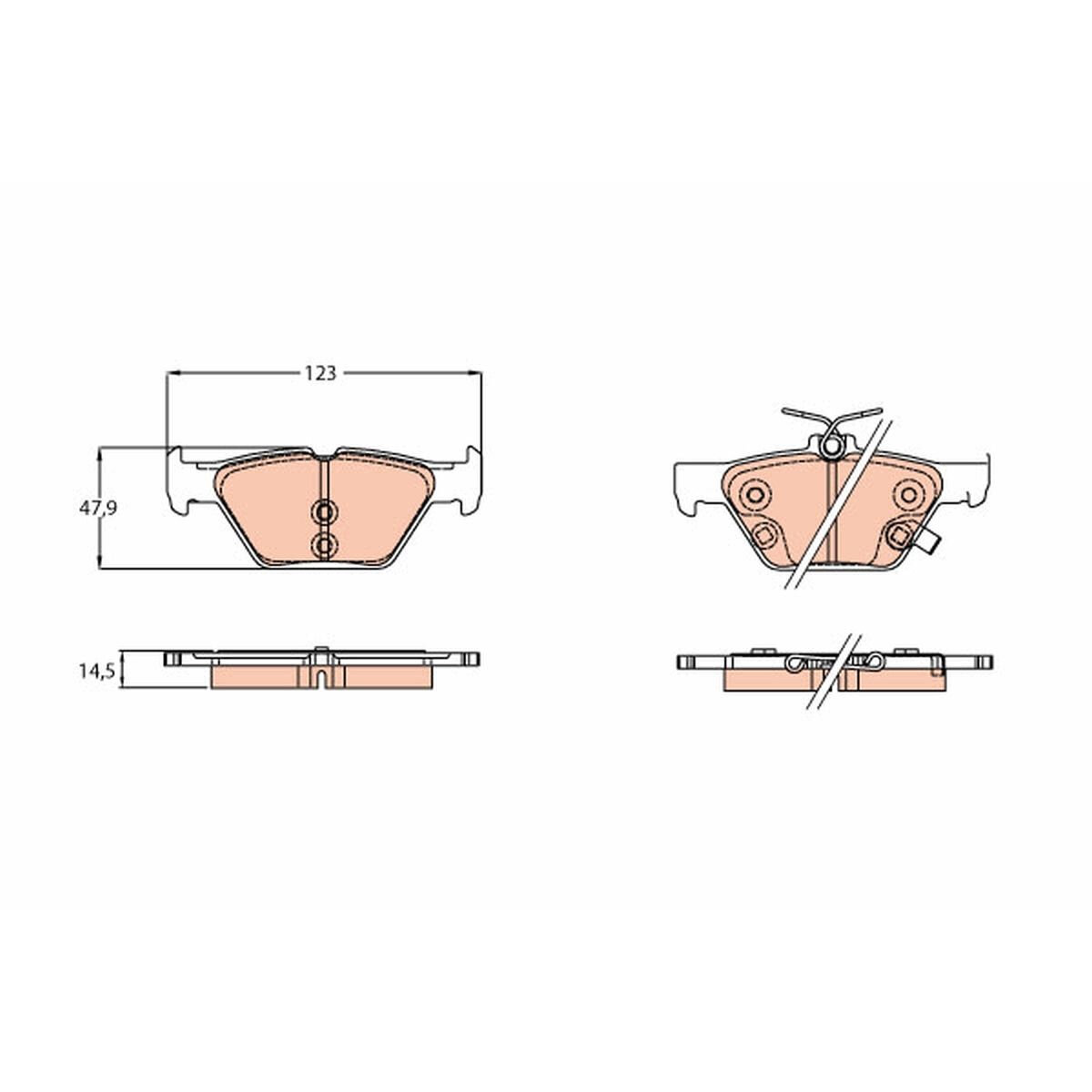 Колодки тормозные дисковые комплект Subaru, TRW GDB3639 (1 шт.)