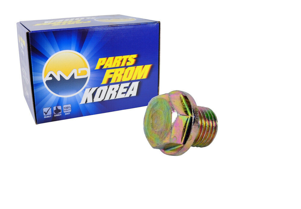 Болт сливной поддона масляного двигателя 21512-23000 AMD. B37 для HYUNDAI Solaris RB 2010- Solaris II 2017- Creta 2016- KIA Rio UB 2011- Rio IV 2017-