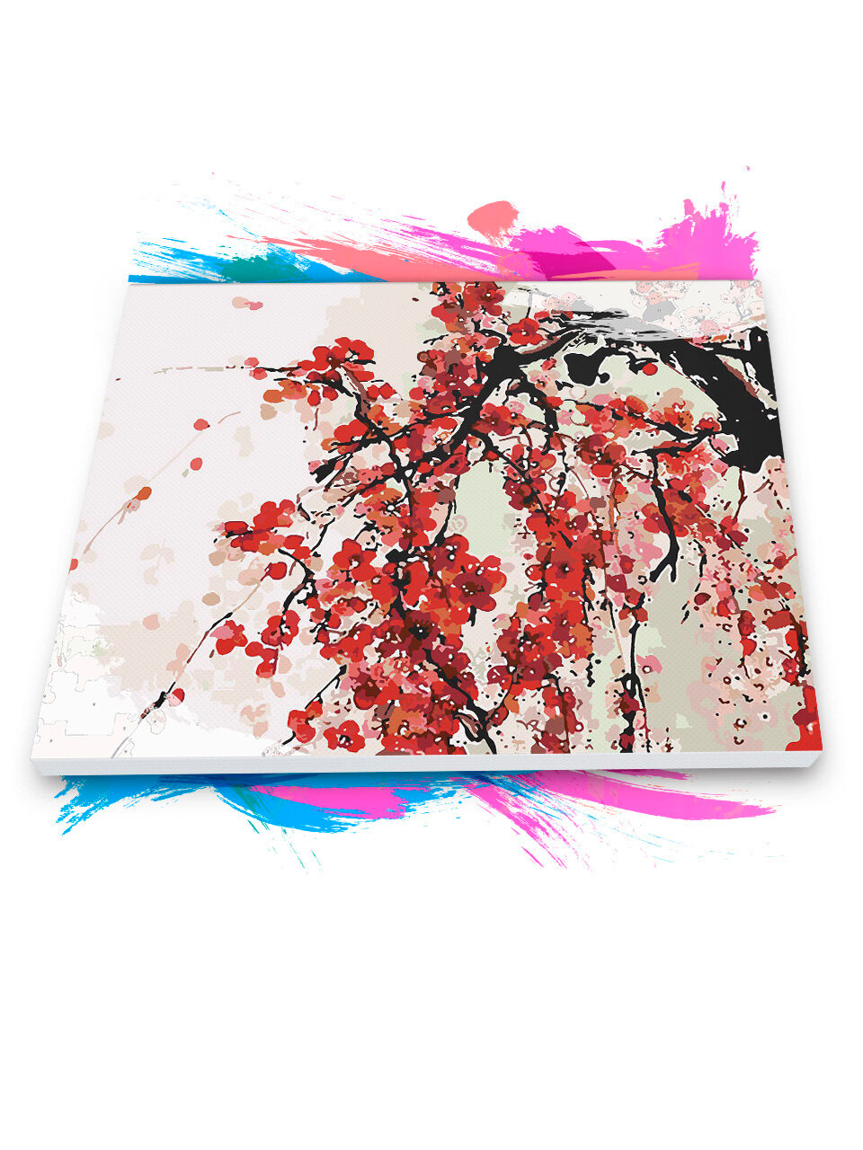 Картина по номерам на холсте Китайская живопись Сакура, 40 х 50 см