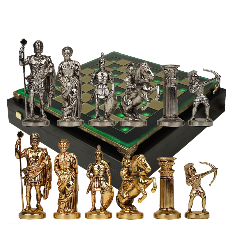 Шахматы "античные войны", эксклюзивные, зеленые