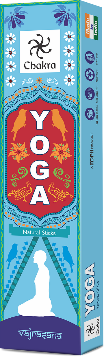 Chakra Yoga VAJRASANA Natural Sticks, Zed Black (Чакра Йога ваджрасана натуральные благовония палочки, Зед Блэк), уп. 15 г.