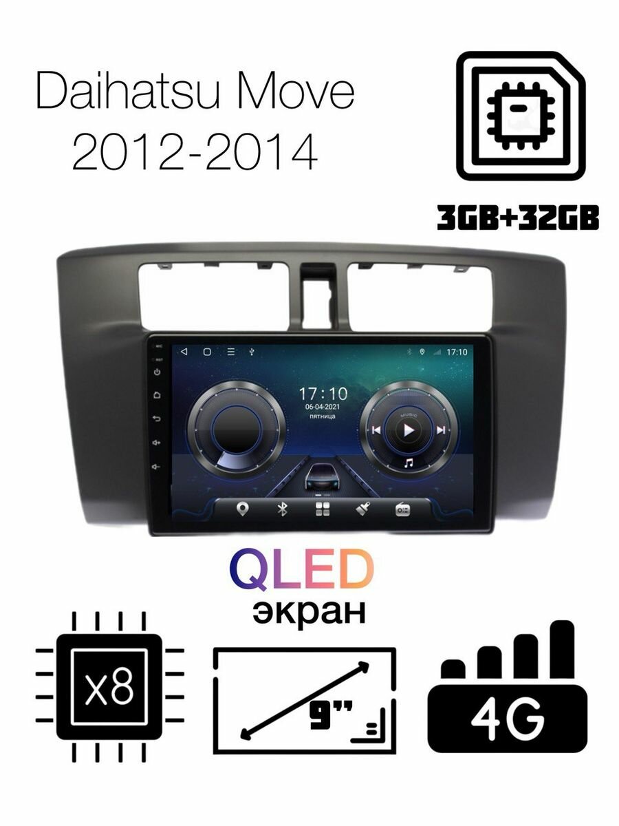 Автомагнитола для Daihatsu Move 2012-2014 3GB+32GB