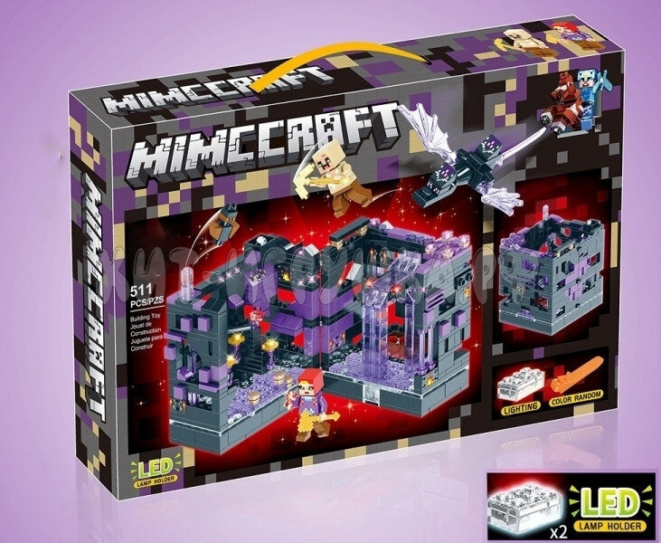 Конструктор Mimcraft LB610 Сражение за черную крепость ( с LED Подсветкой) 511 деталей