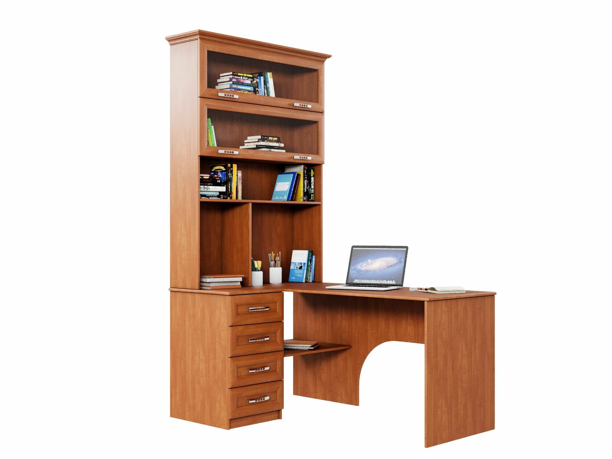 Компьютерный стол "Триан 5" 116/150х218х60, ольха