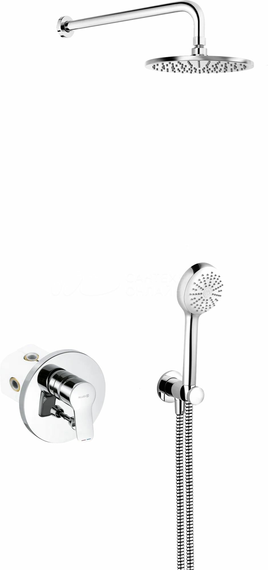 Душевая система Kludi Pure Easy 7 в 1, керамический картридж, хром (376400565)