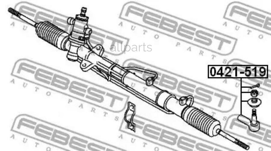 FEBEST 0421-519 наконечник рулевой (MITSUBISHI GALANT E55A/E75A 1992-1996) FEBEST