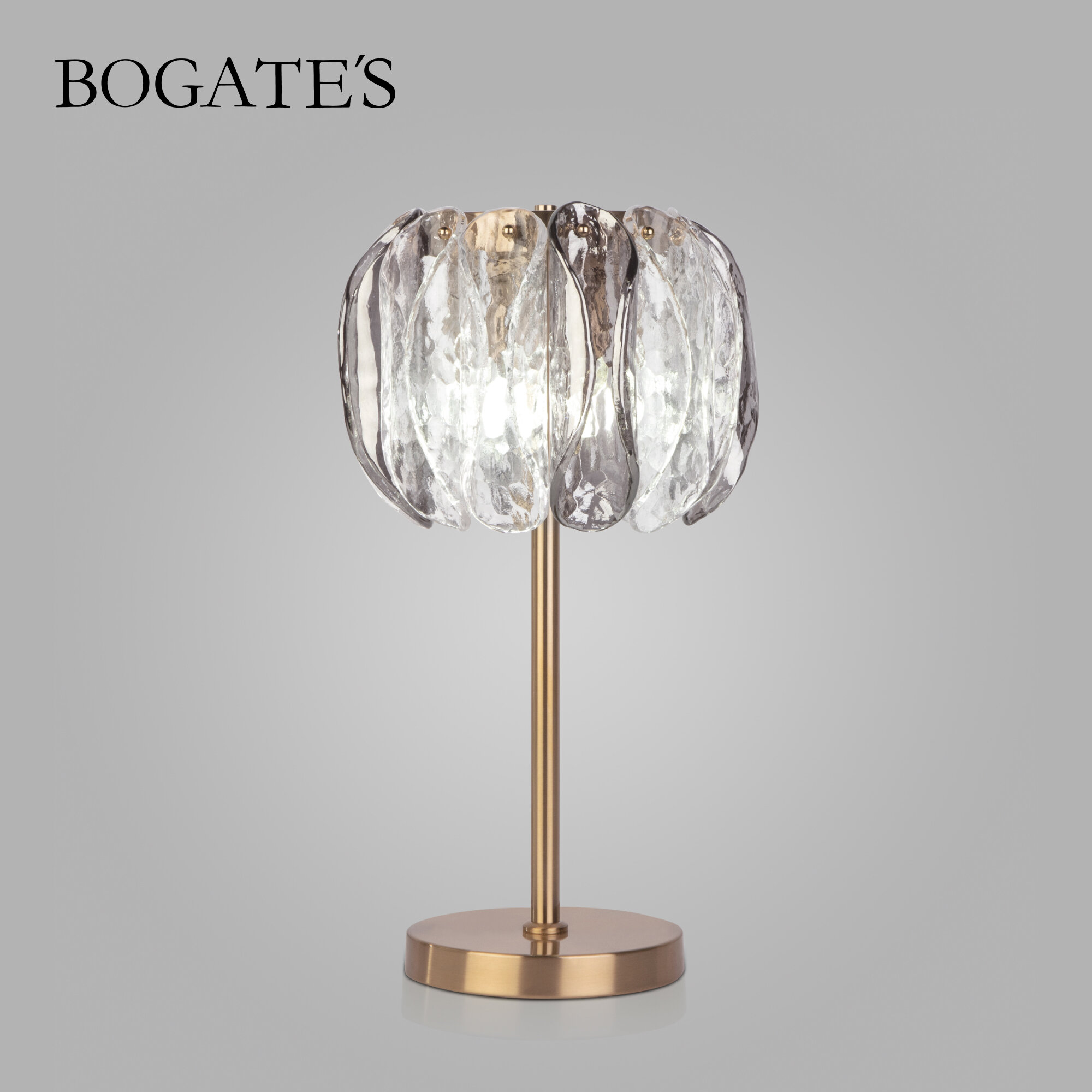 Настольная лампа / Светильник настольный Bogate's Callas 01125/2, E14, цвет латунь/дымчатый/прозрачный