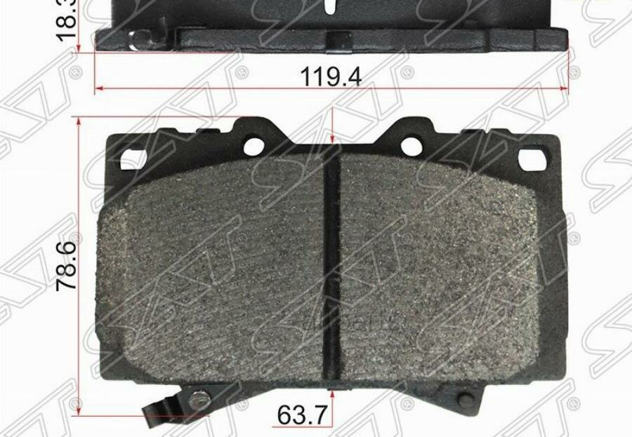 SAT ST-04465-60120 Колодки тормозные (Спереди) Toyota Land Cruiser (J100) 95-23 / Lexus LX 98-07