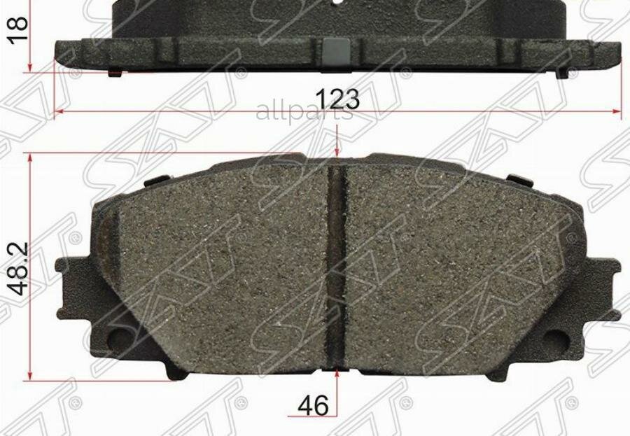 SAT ST-04465-52180 Колодки тормозные (Спереди) Toyota Allion (T260) 07-21 / Corolla 12-19
