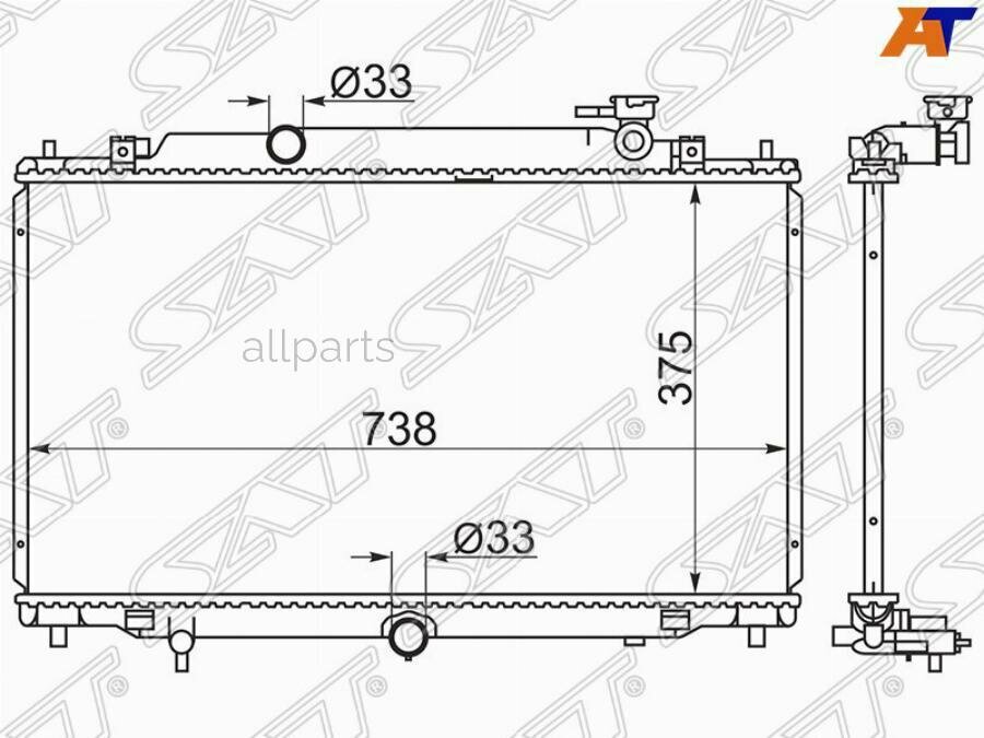 SAT MZ0019 Радиатор Mazda 3 13-19 / 6 12-