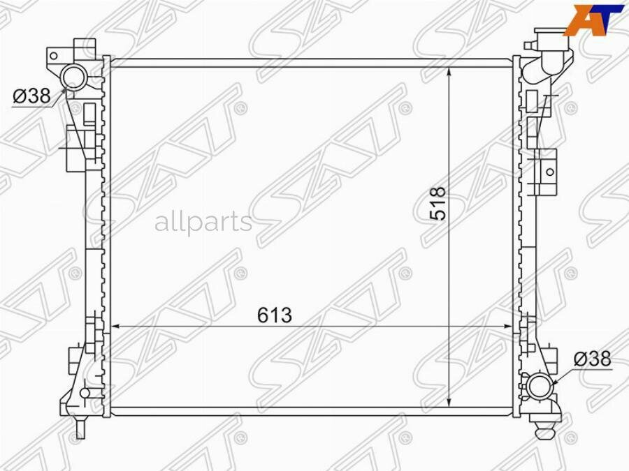 SAT CR0002-08 Радиатор Chrysler Town&Country 08-15 / Voyager 07-16 / Dodge Caravan 07-18
